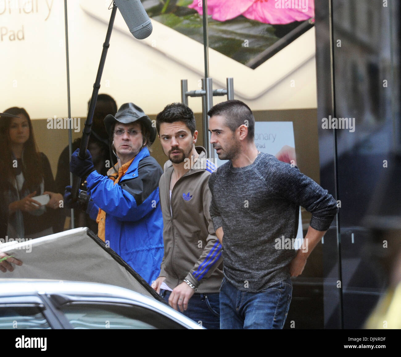 Actors Colin Farrell and Dominic Cooper seen on set of 'Dead Man Down ...