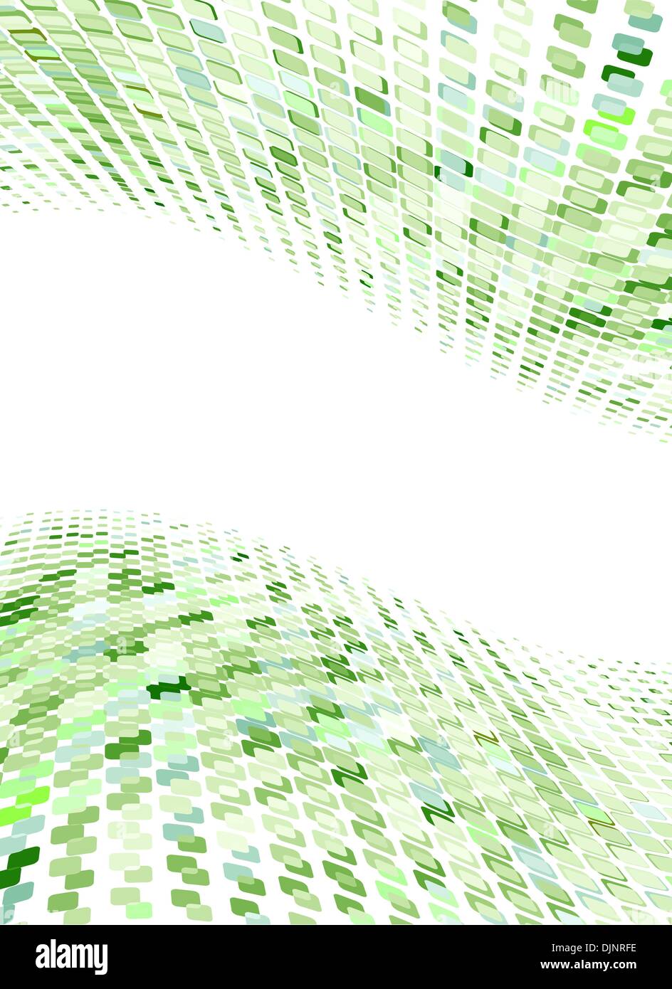 Vector illustration of organic wave surface made of green squares Stock ...