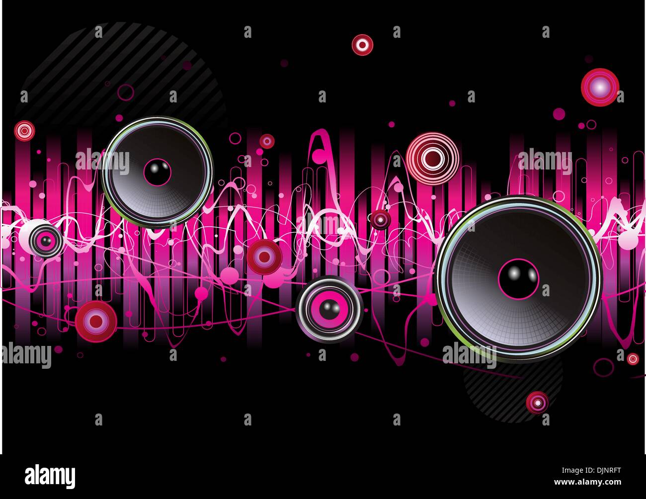 Vector illustration of pink abstract party design with urban music ...