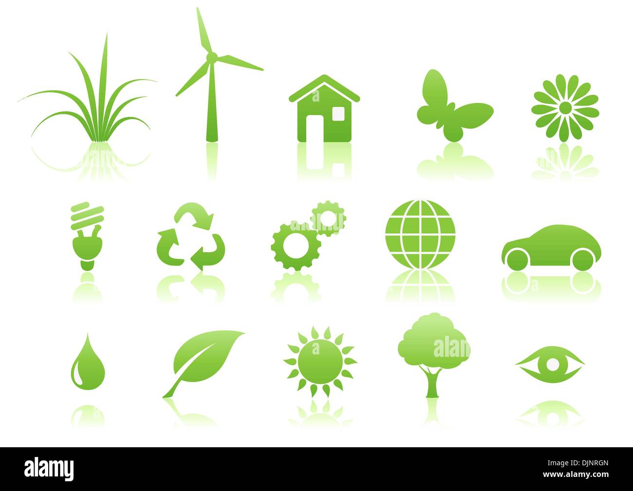 Vector illustration of green ecology icon set Stock Vector Image & Art ...