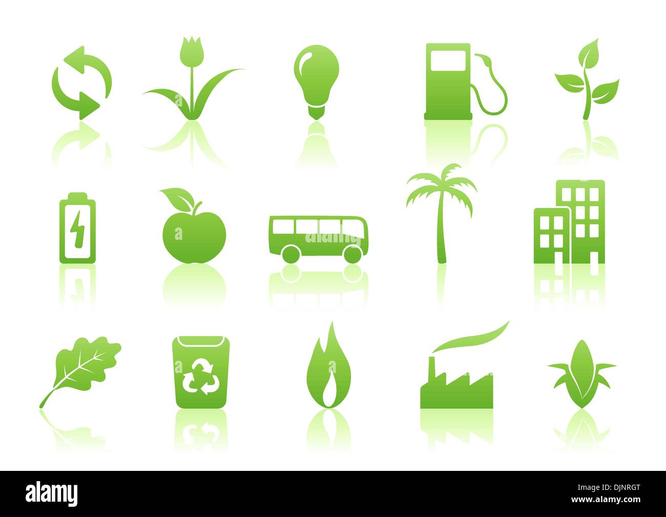 Vector illustration of green ecology icon set Stock Vector Image & Art ...