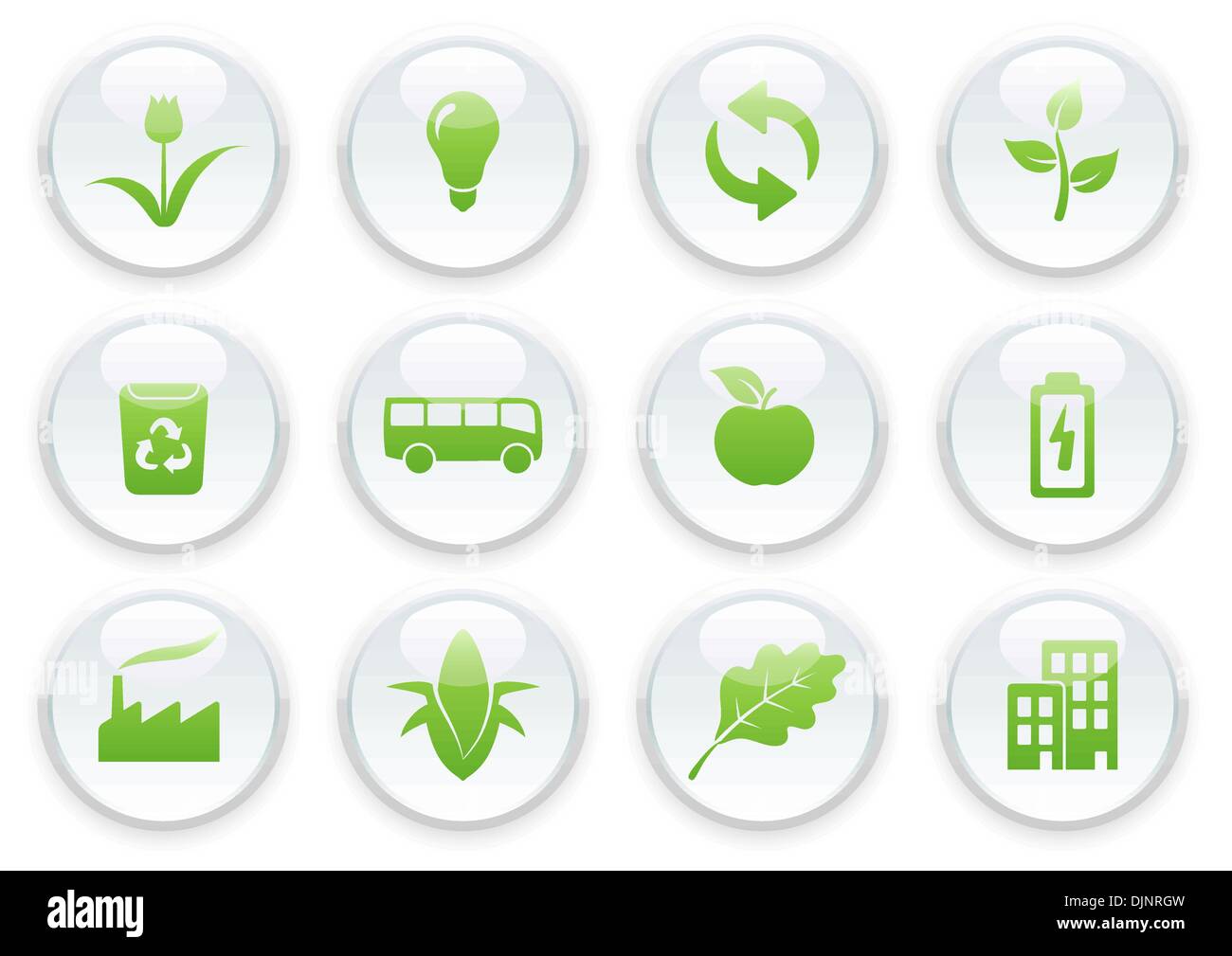Vector illustration of green ecology icon set Stock Vector Image & Art ...