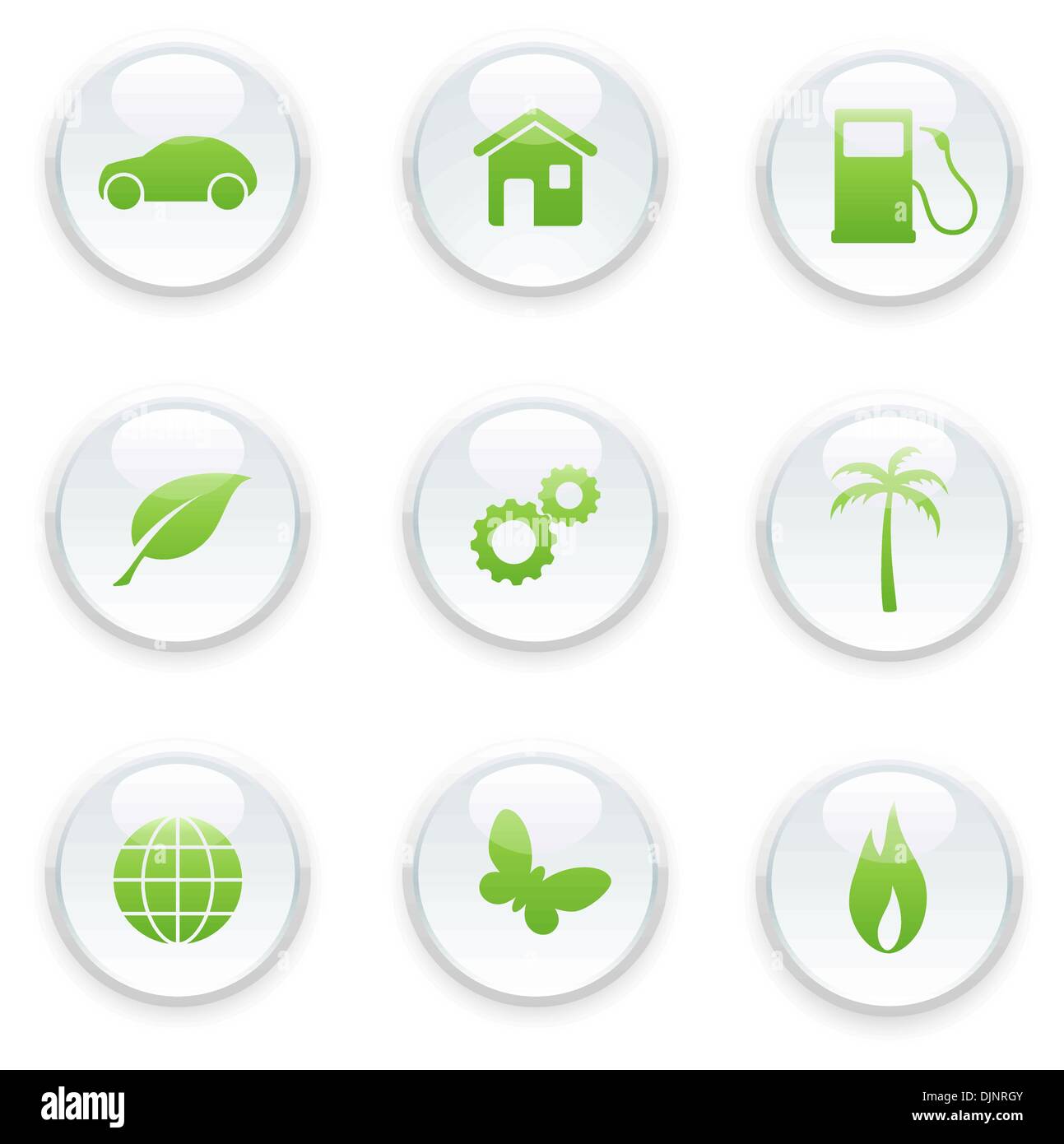 Vector illustration of green ecology icon set Stock Vector Image & Art ...