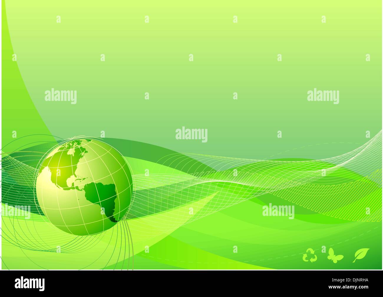 Vector illustration of green abstract lines background - composition of ...