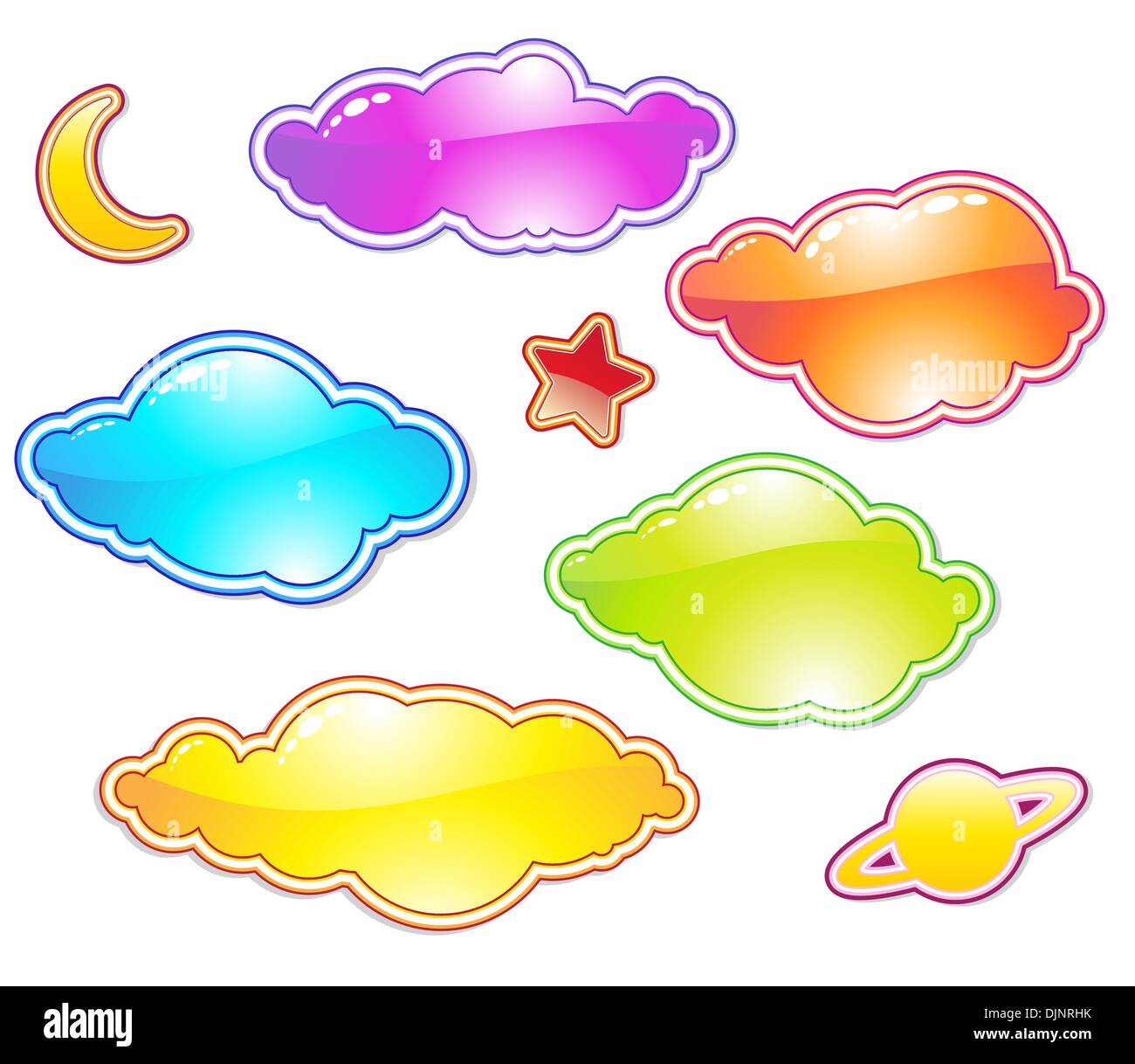 Vector illustration Set of color clouds. You can use this objects for ...