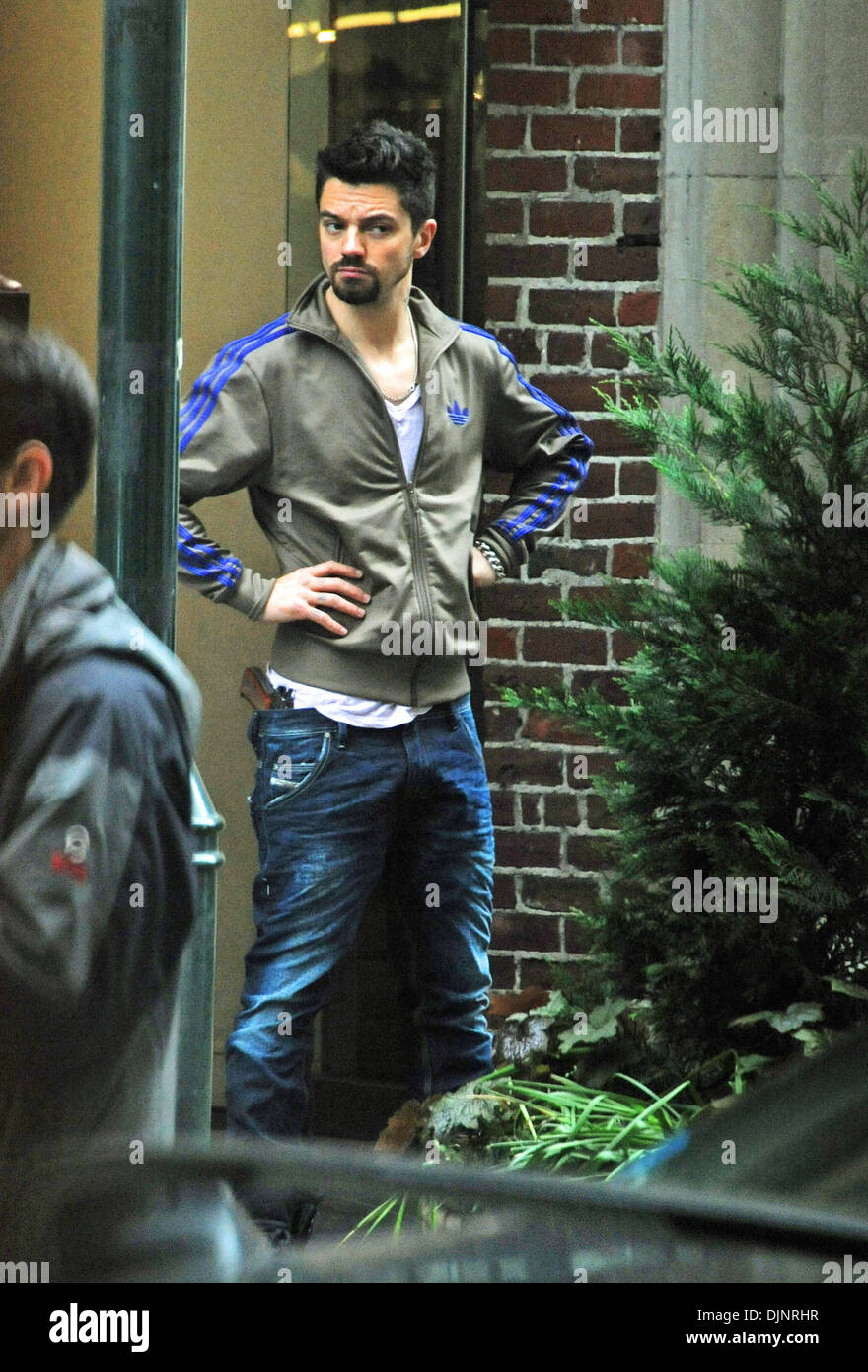 Dominic Cooper Actors Colin Farrell and Dominic Cooper seen on set of ...