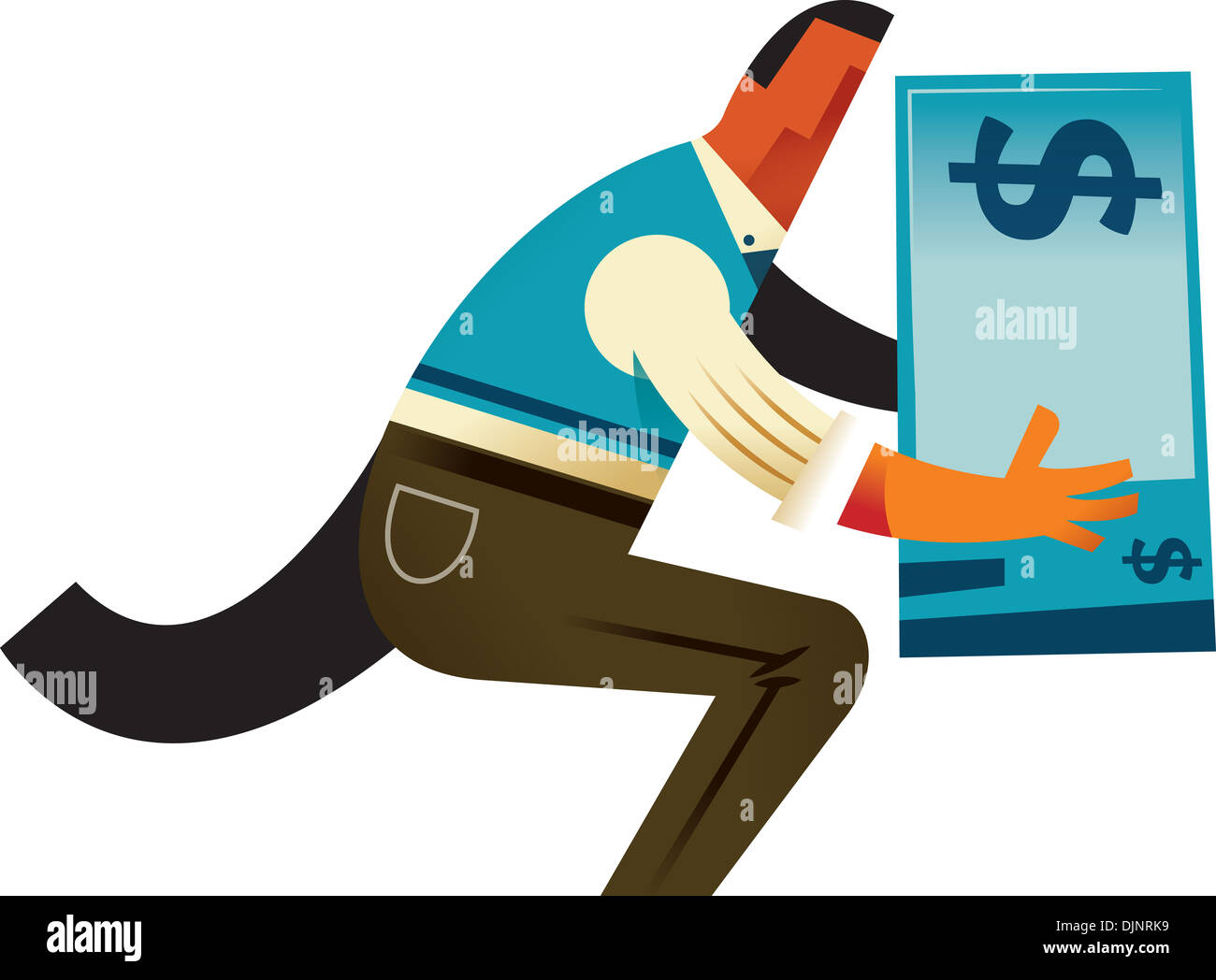 Man carrying big dollar bill hi-res stock photography and images - Alamy
