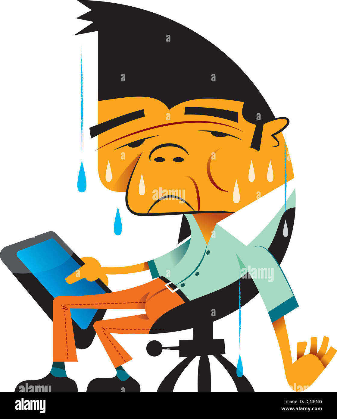 Man sweating illustration hi-res stock photography and images - Alamy