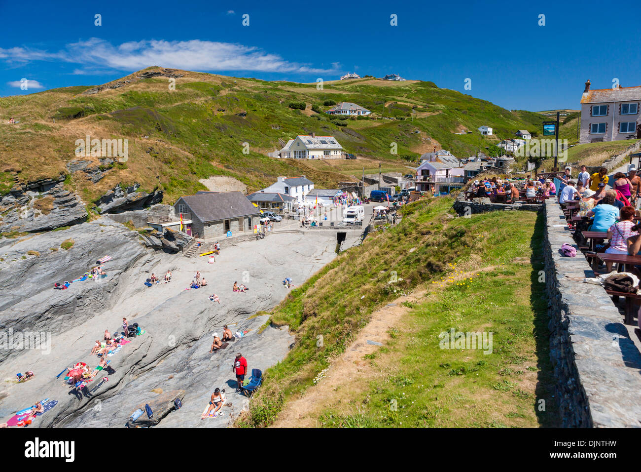 Trebarwith Strand beach in north Cornwall, England, UK, Europe Stock ...