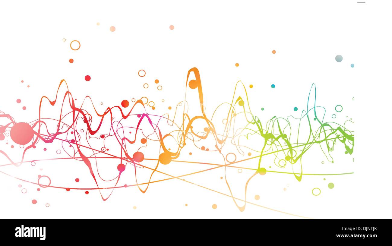 Abstract lines background: composition of curved lines, dots and ...