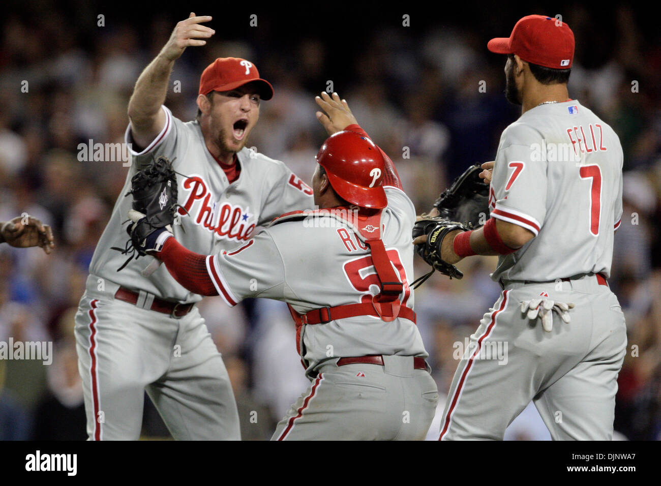 Oct 15, 2008 - Los Angeles, California, USA - Phillies closer BRAD ...