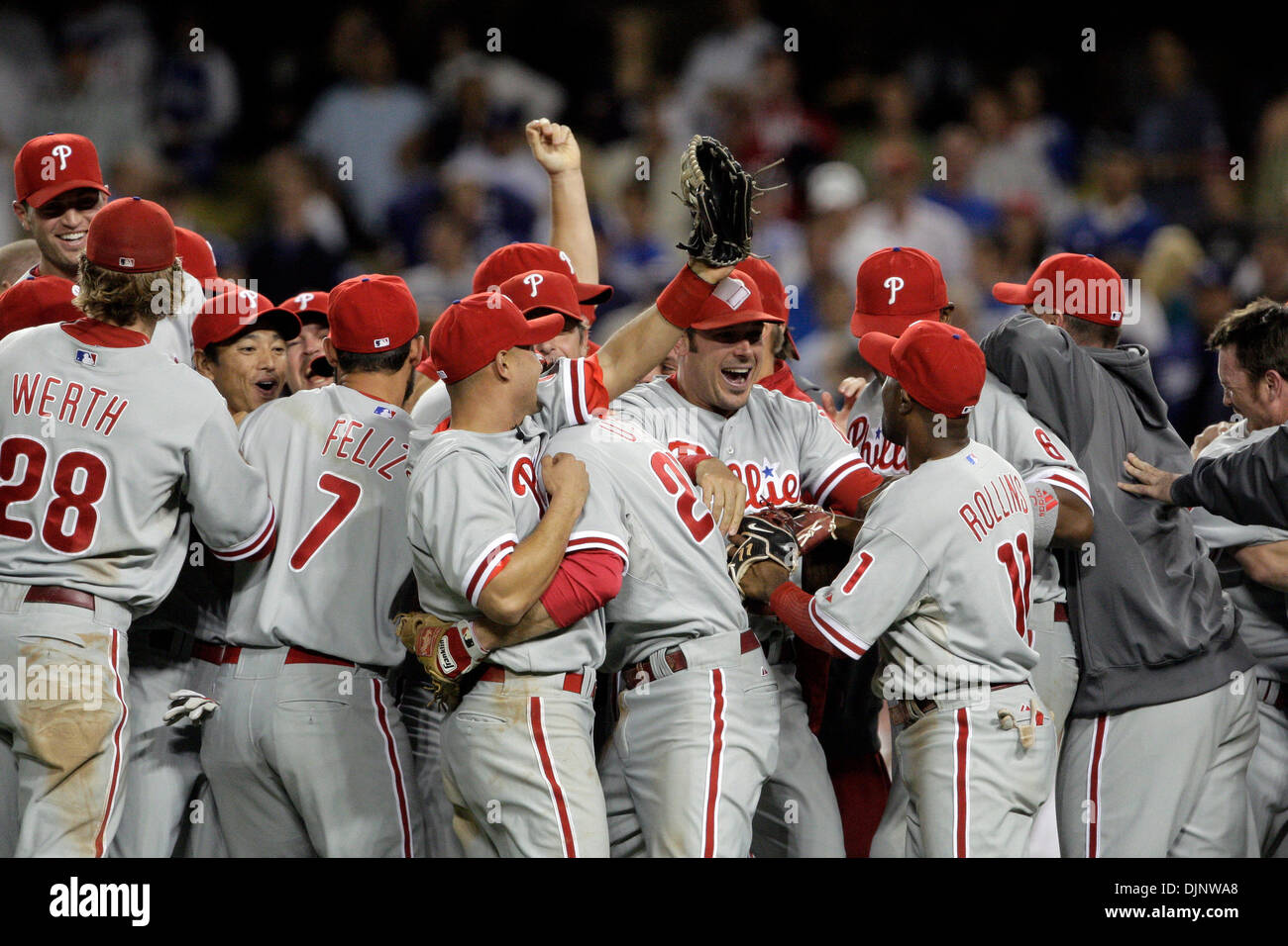 Oct 15, 2008 - Los Angeles, California, USA - The Phillies celebrate ...