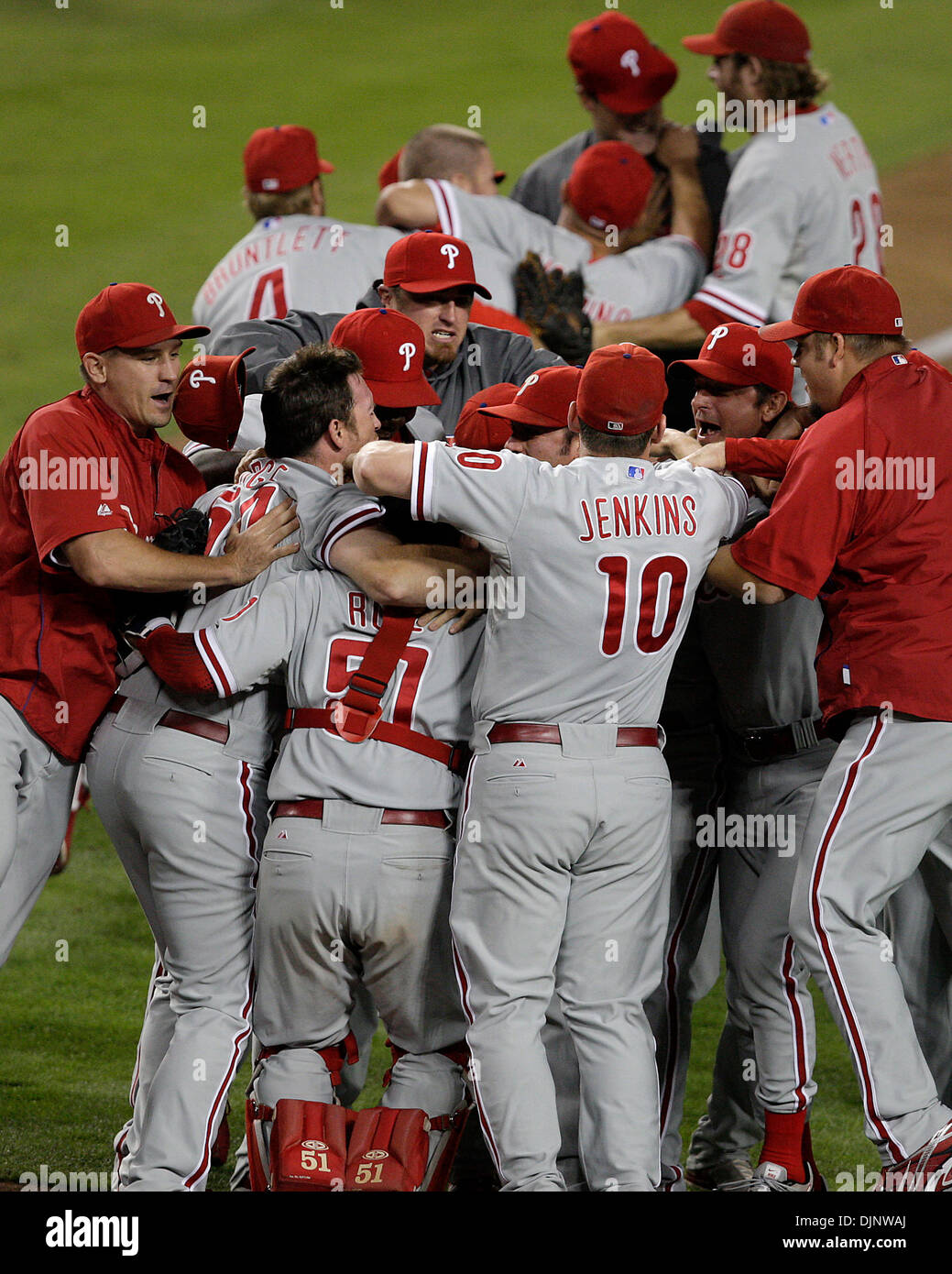 Oct 15, 2008 - Los Angeles, California, USA - The Phillies celebrate ...