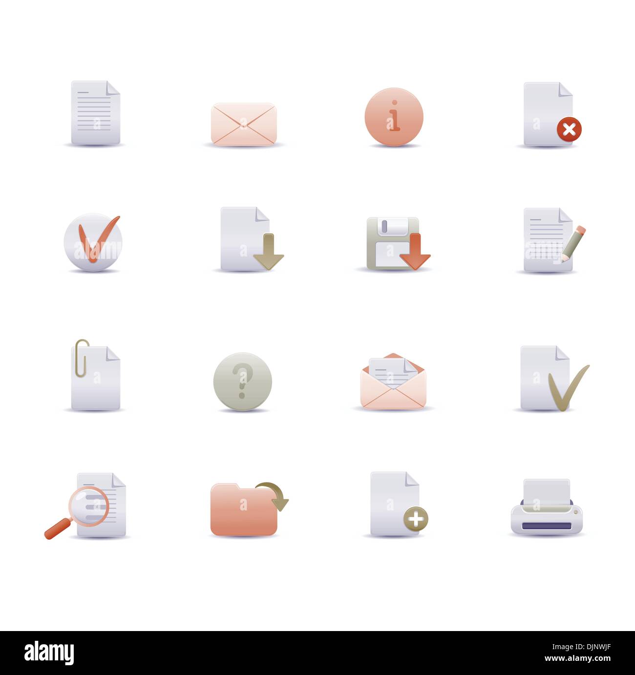 Vector illustration – set of elegant simple icons for common computer ...