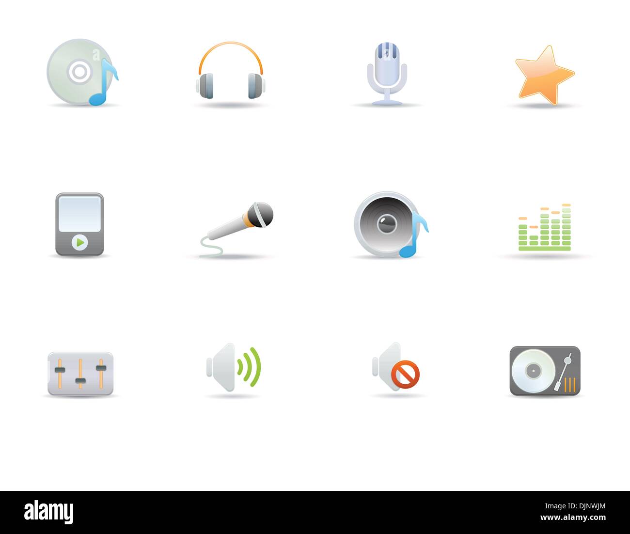 Vector illustration – set of elegant simple icons for common digital ...