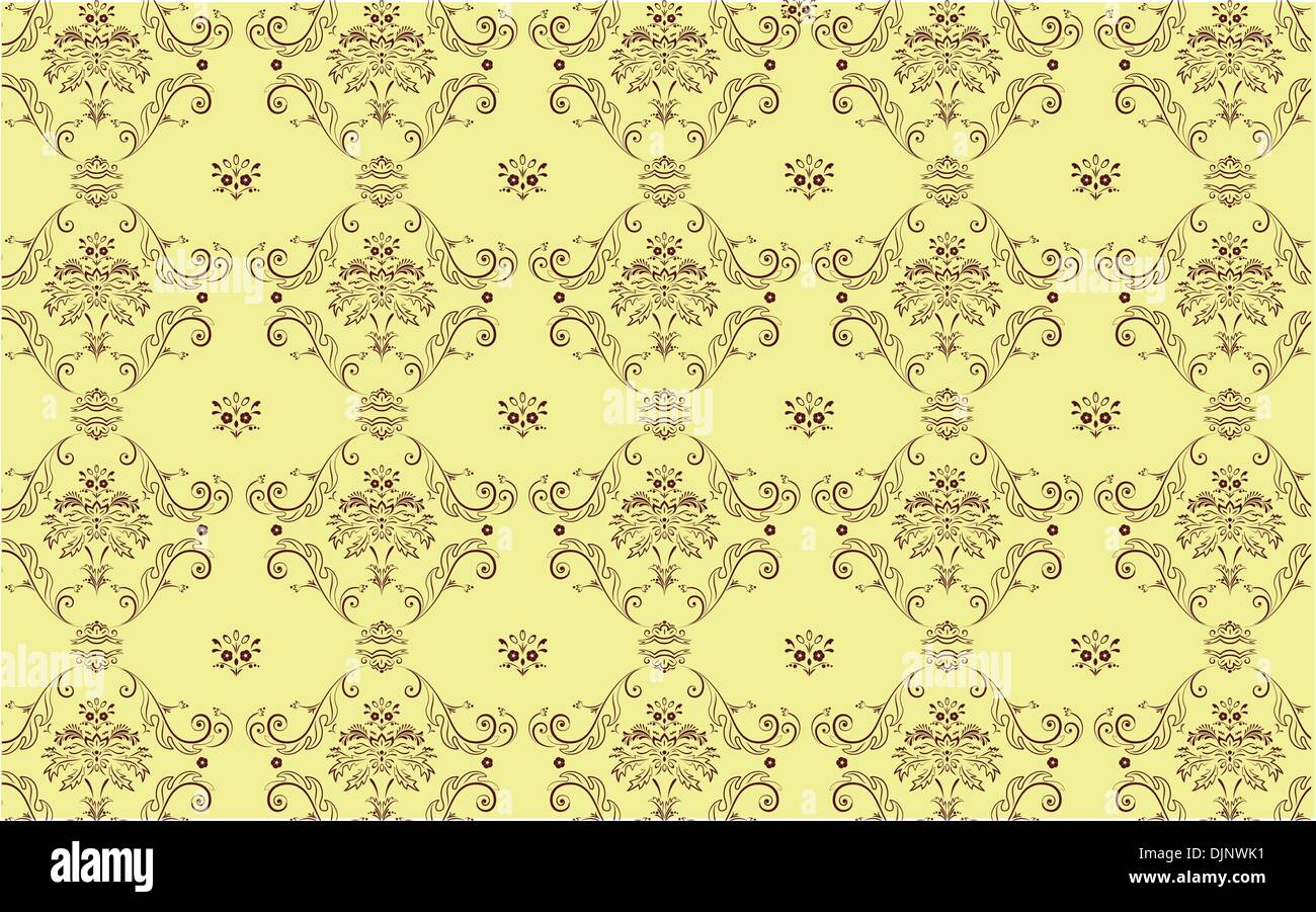Vector illustration of elegant Victorian retro motif wallpaper Pattern ...