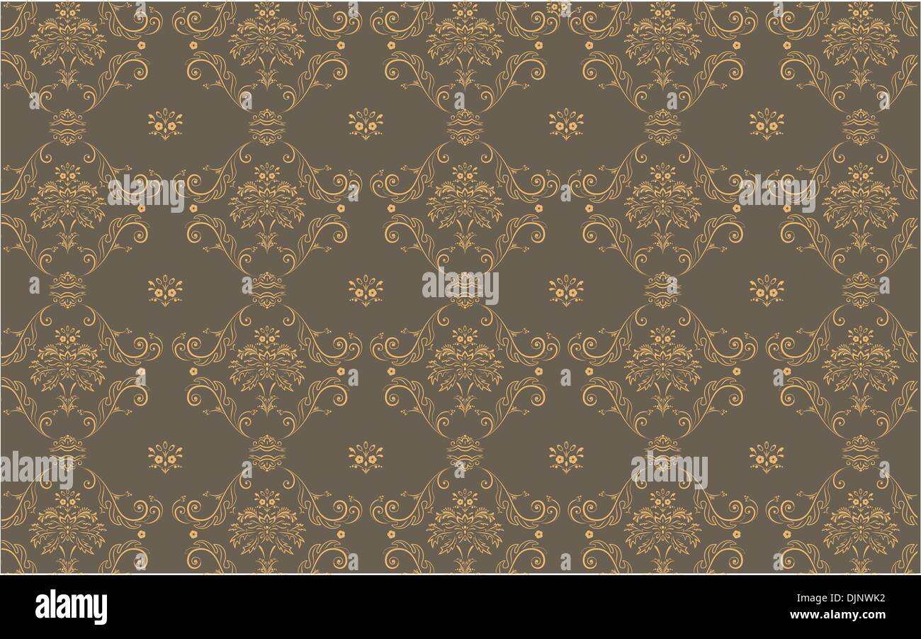 Vector illustration of elegant Victorian retro motif wallpaper Pattern ...