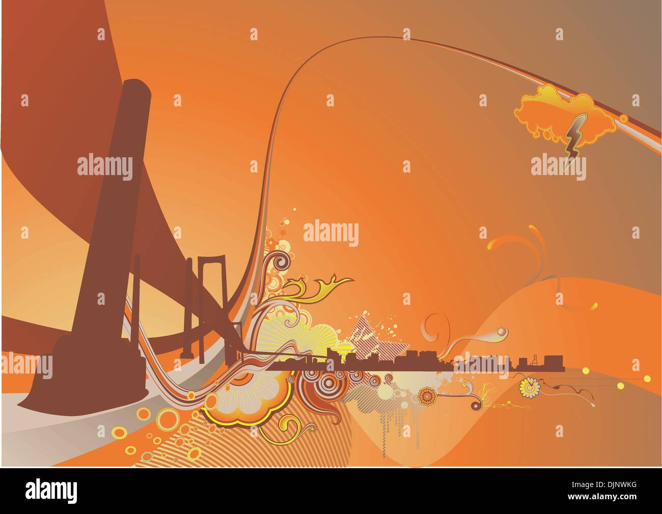 Grunge styled urban retro background. Vector illustration Stock Vector ...