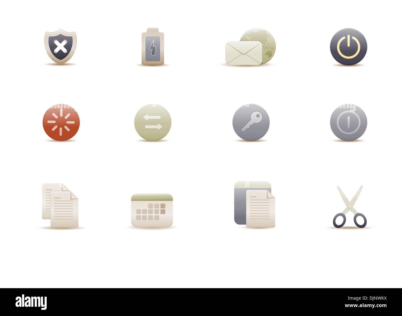Vector illustration – set of elegant simple icons for common computer ...