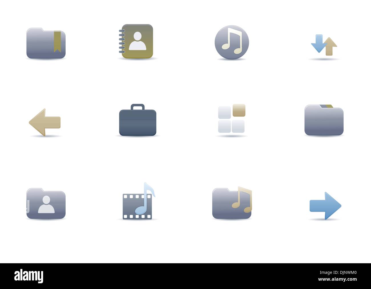 Vector illustration – set of elegant simple icons for common computer ...