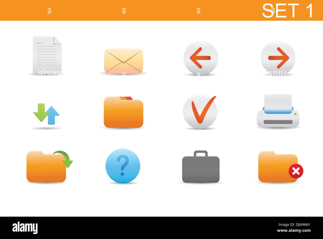Vector illustration – set of elegant simple icons for common computer ...