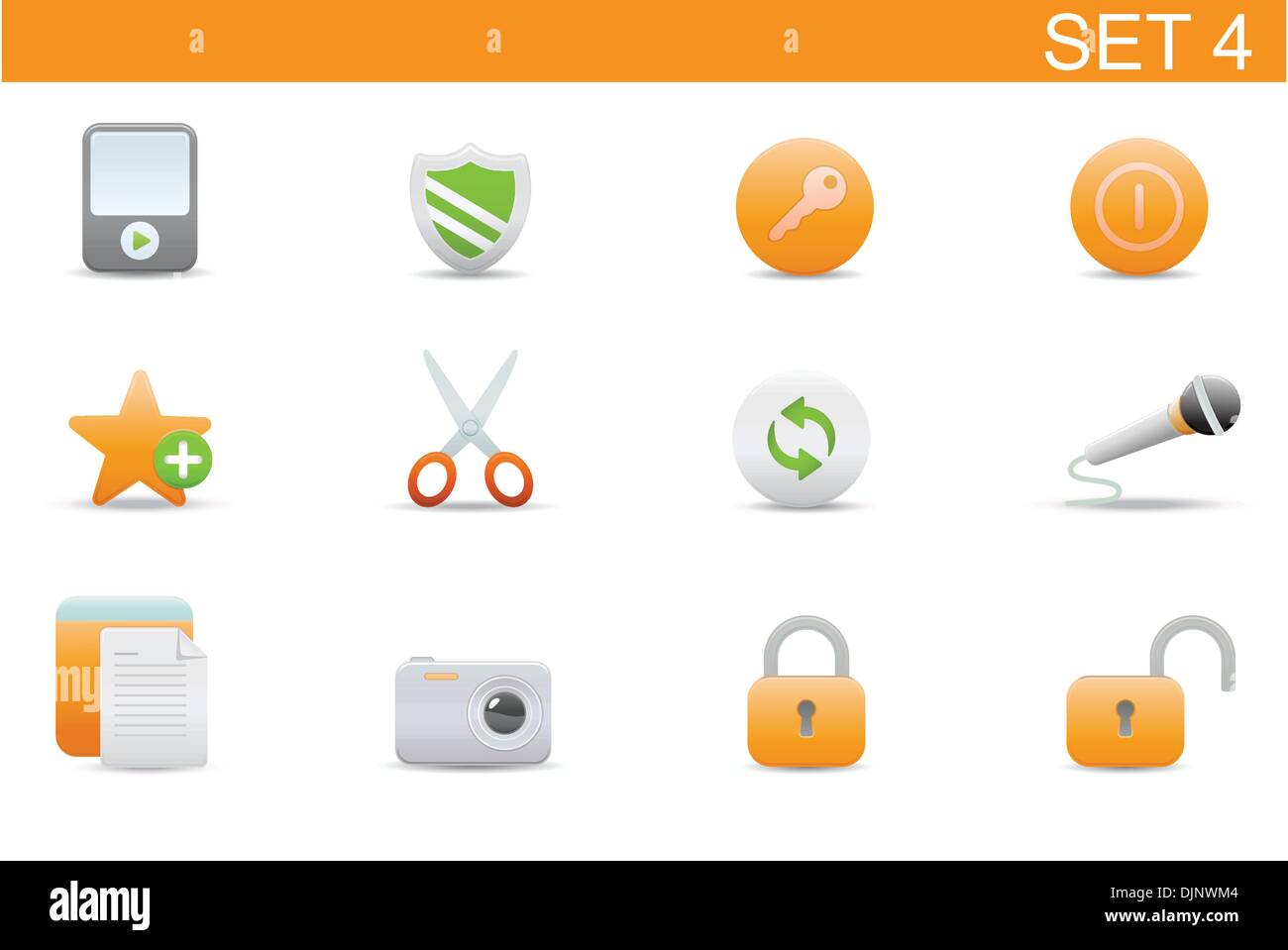 Vector illustration – set of elegant simple icons for common computer ...