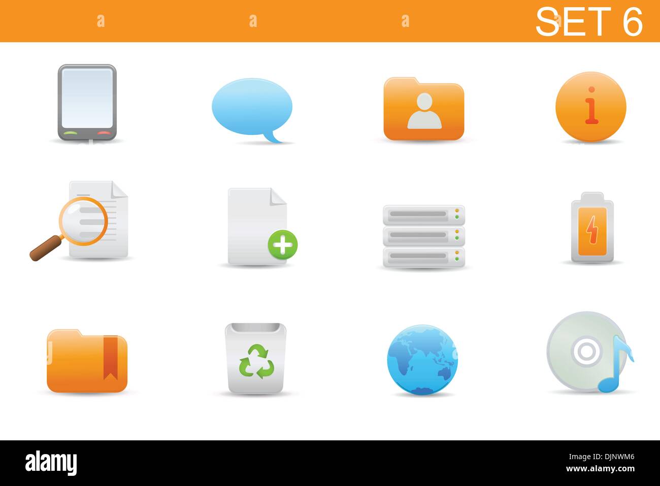 Vector illustration – set of elegant simple icons for common computer ...