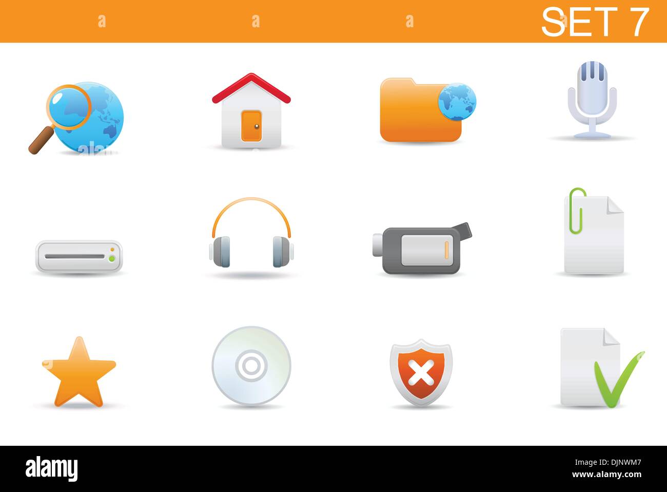 Vector illustration – set of elegant simple icons for common computer ...