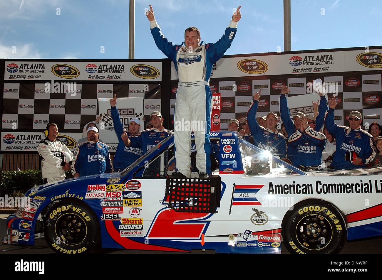Oct 25, 2008 - Hampton, Georgia, USA - RYAN NEWMAN celebrates winning ...
