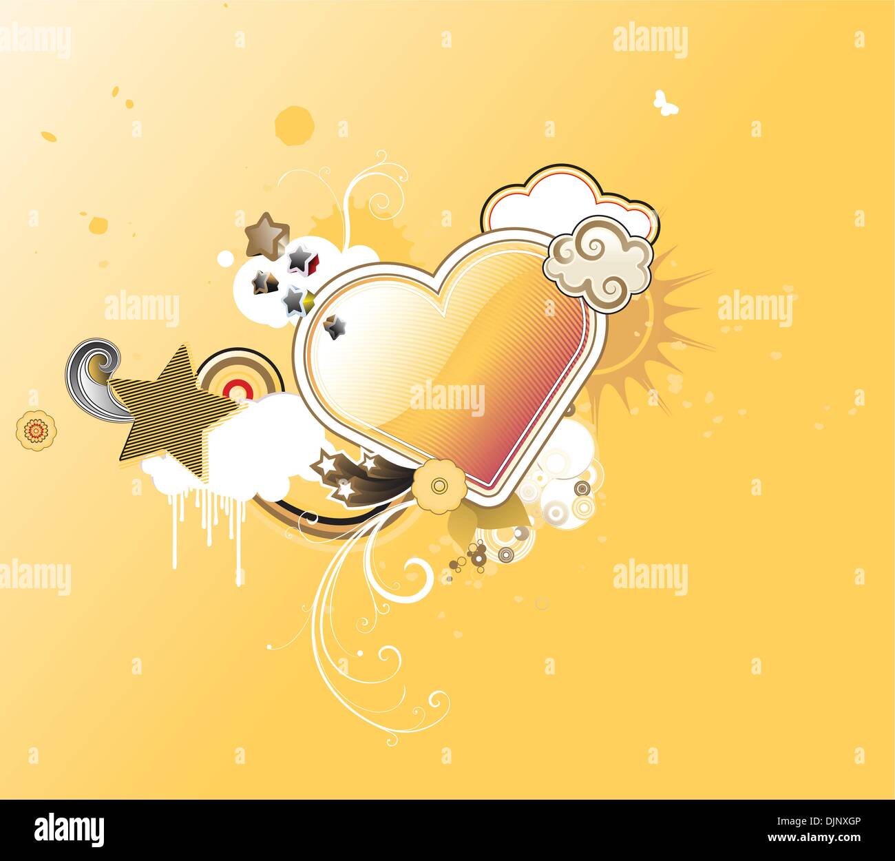 Vector illustration of Valentines abstract background with heart shape ...