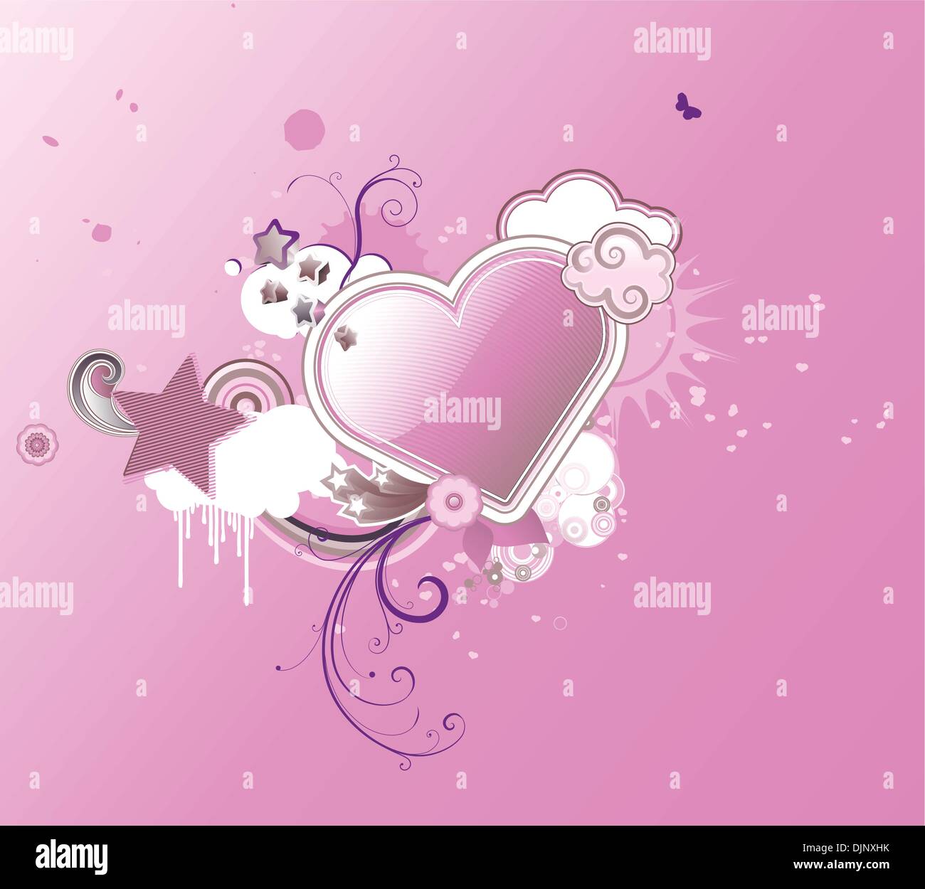 Vector illustration of Valentines abstract background with heart shape ...