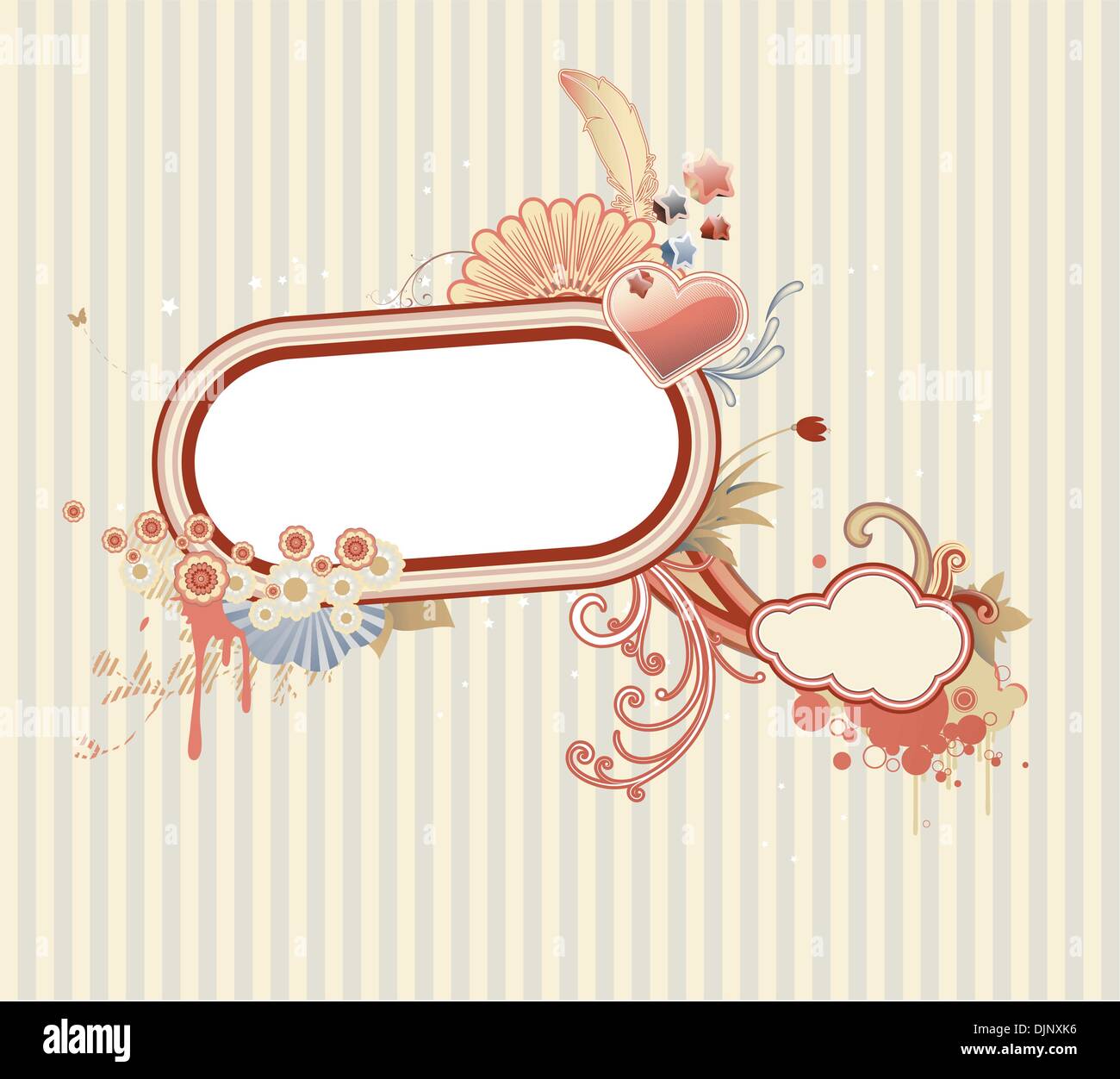 Vector illustration of funky styled design frame made of floral ...