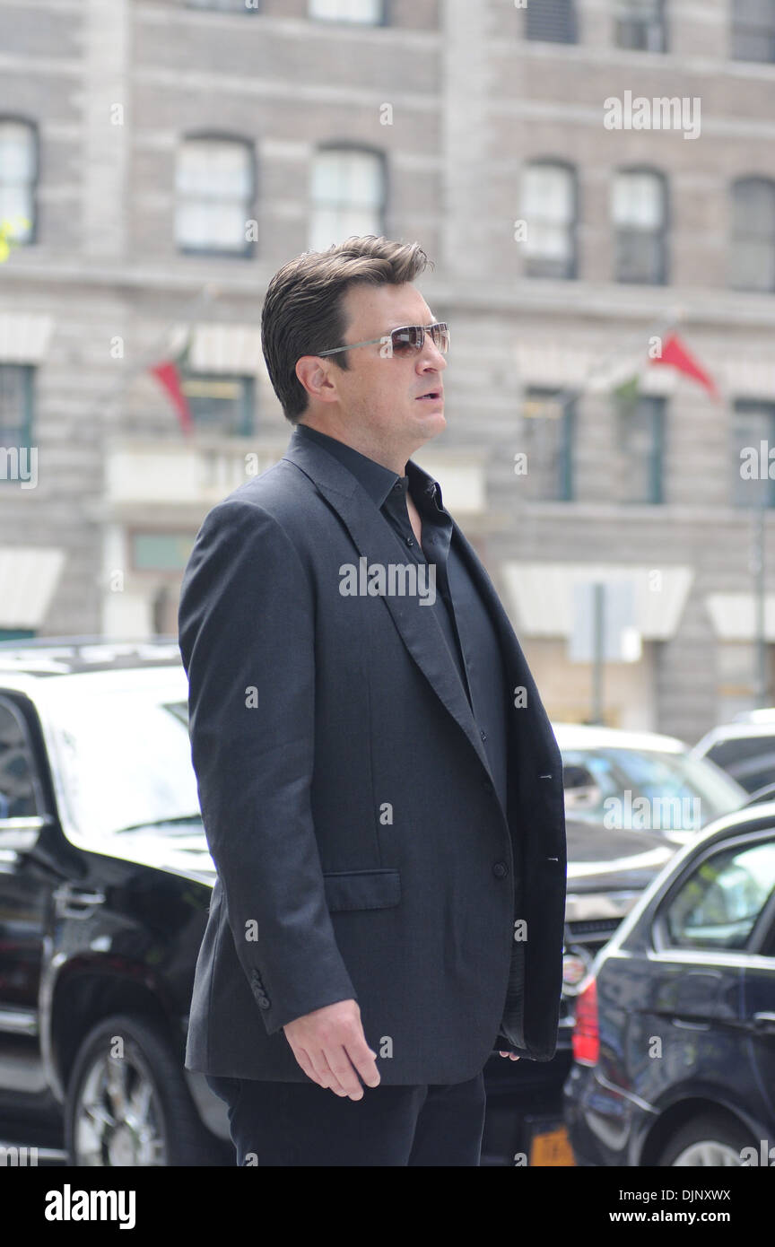 Actor Nathan Fillion seen leaving his Manhattan hotel Featuring: Actor ...