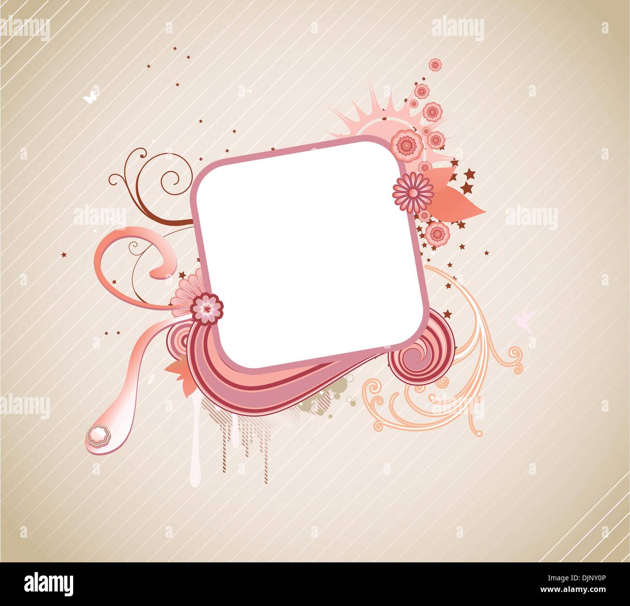 Vector illustration of funky styled design frame made of floral ...