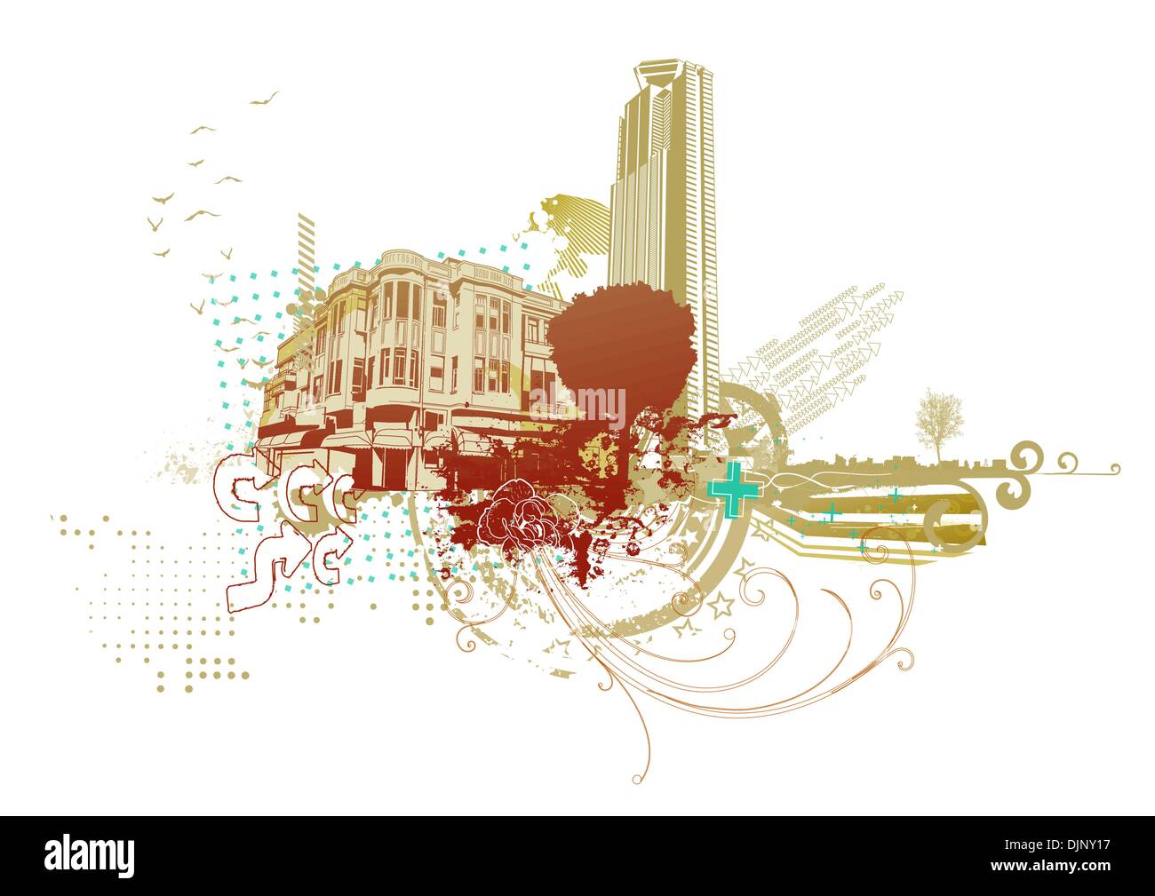 Old fashioned office buildings Stock Vector Images - Alamy