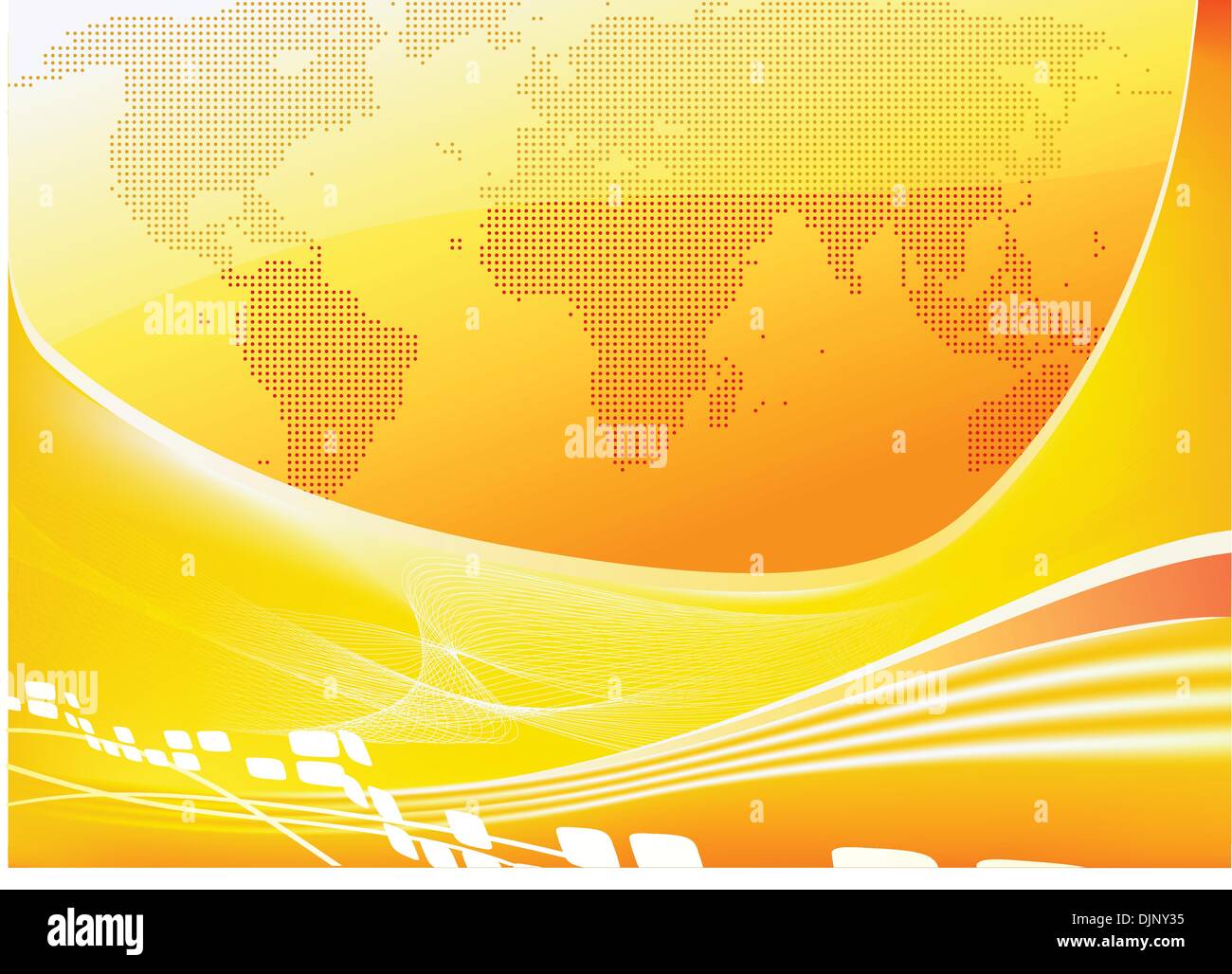 Vector illustration of stylised orange world map background Stock ...