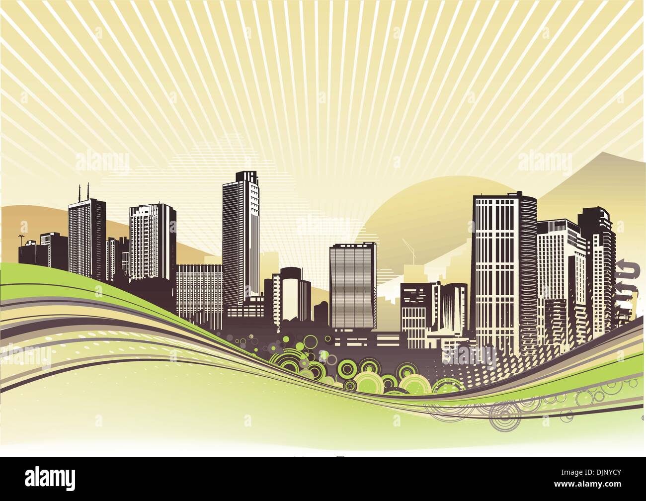 Vector illustration of Big City. Urban background with abstract ...