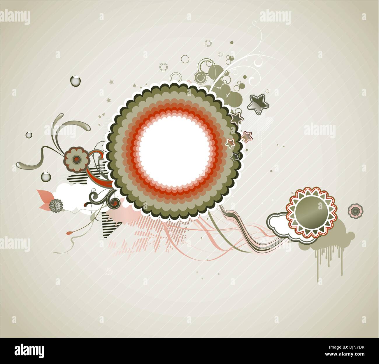 Vector illustration of funky styled design frame made of floral ...