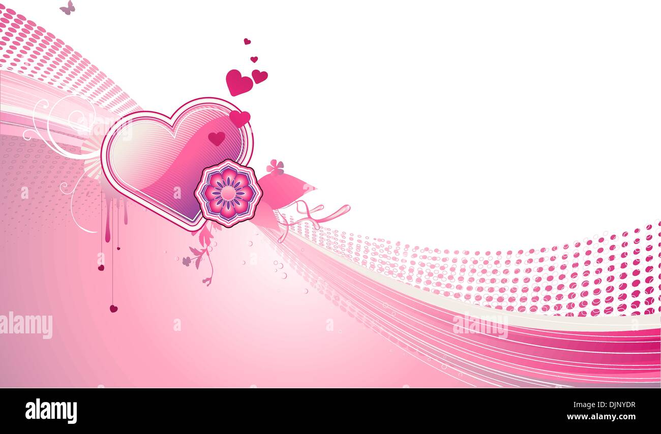 Vector illustration of funky styled design background with heart shape ...