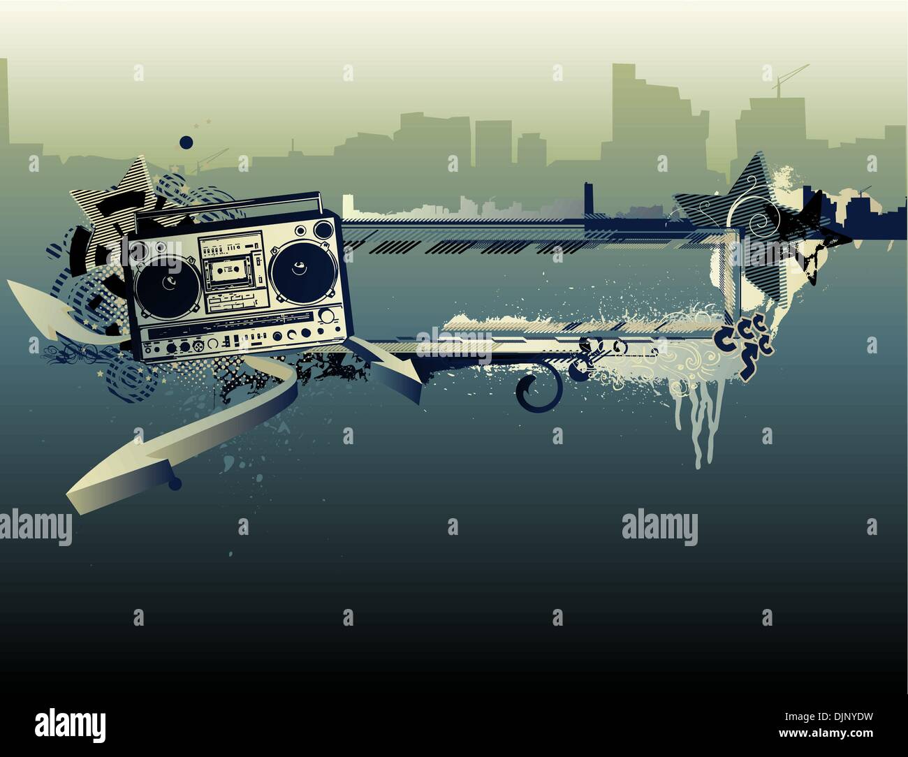 Urban Music Wallpaper Vector Illustration Of Urban Music Grunge Frame