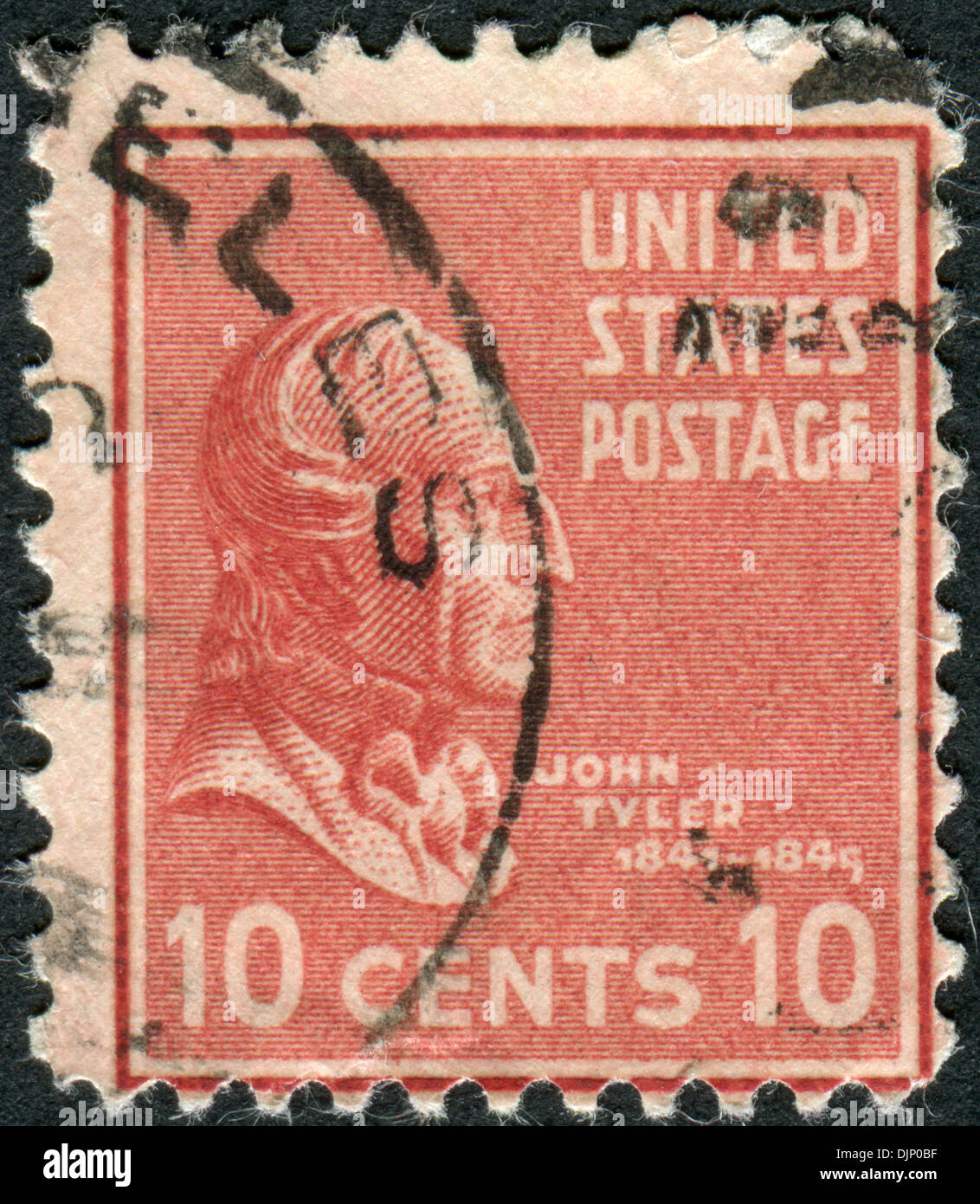 USA - CIRCA 1938: Postage stamps printed in USA, shows 10th President ...