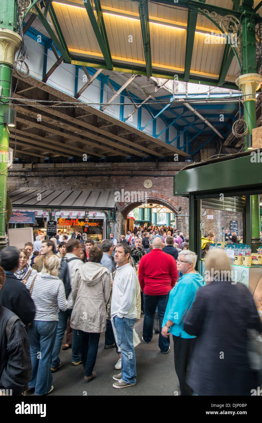 People shopping inside Borough Market Stock Photo - Alamy