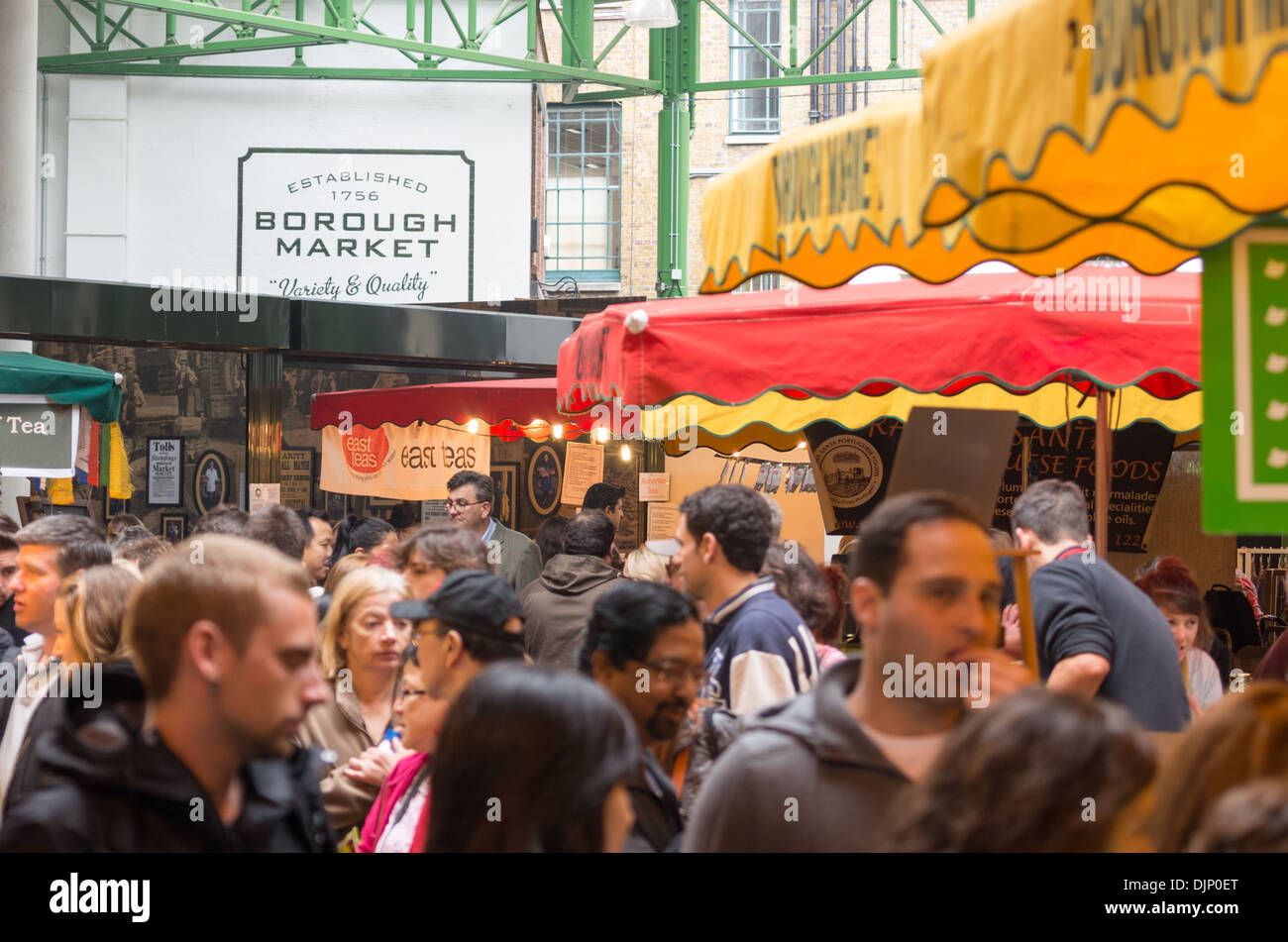 A busy scene at Borough Market in London Stock Photo - Alamy