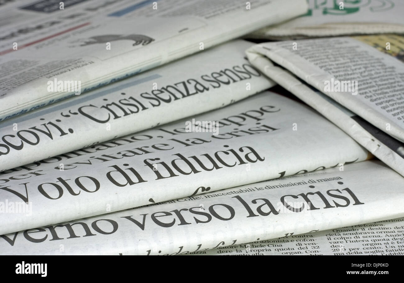 Italian newspaper headline hi-res stock photography and images - Alamy
