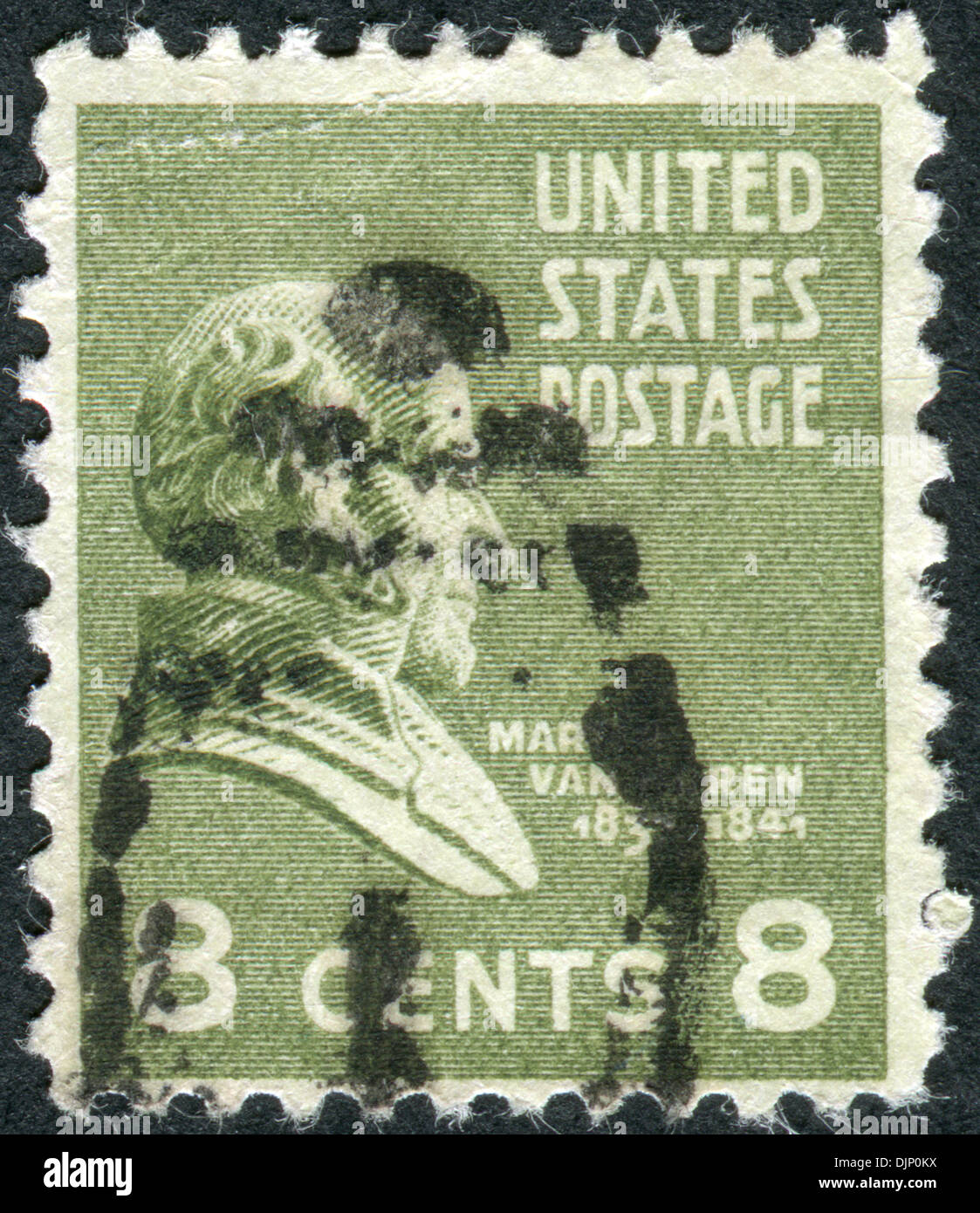 USA - CIRCA 1938: Postage stamps printed in USA, shows 8th President of ...