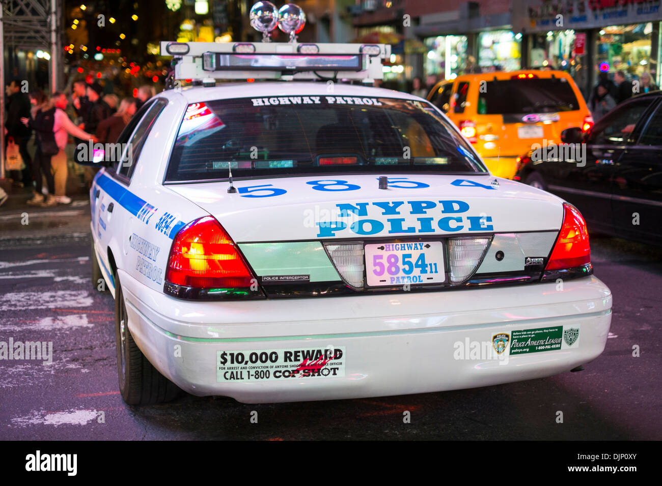 NEW YORK, US - NOVEMBER 22: Detail of rear of New York Police car ...