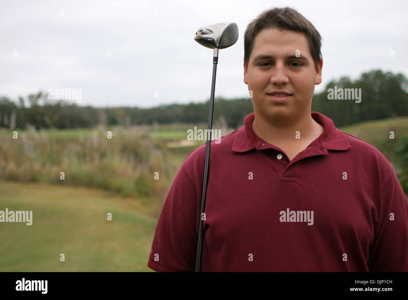 Keith McCall, 17, poses from the tee box of the No. 12 par four hole at ...