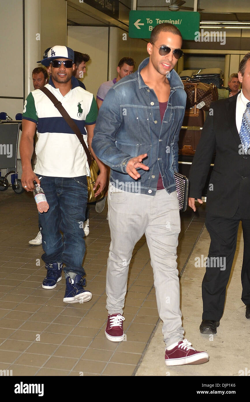 Jonathan 'JB' Gill and Marvin Humes JLS arrive at Miami International ...