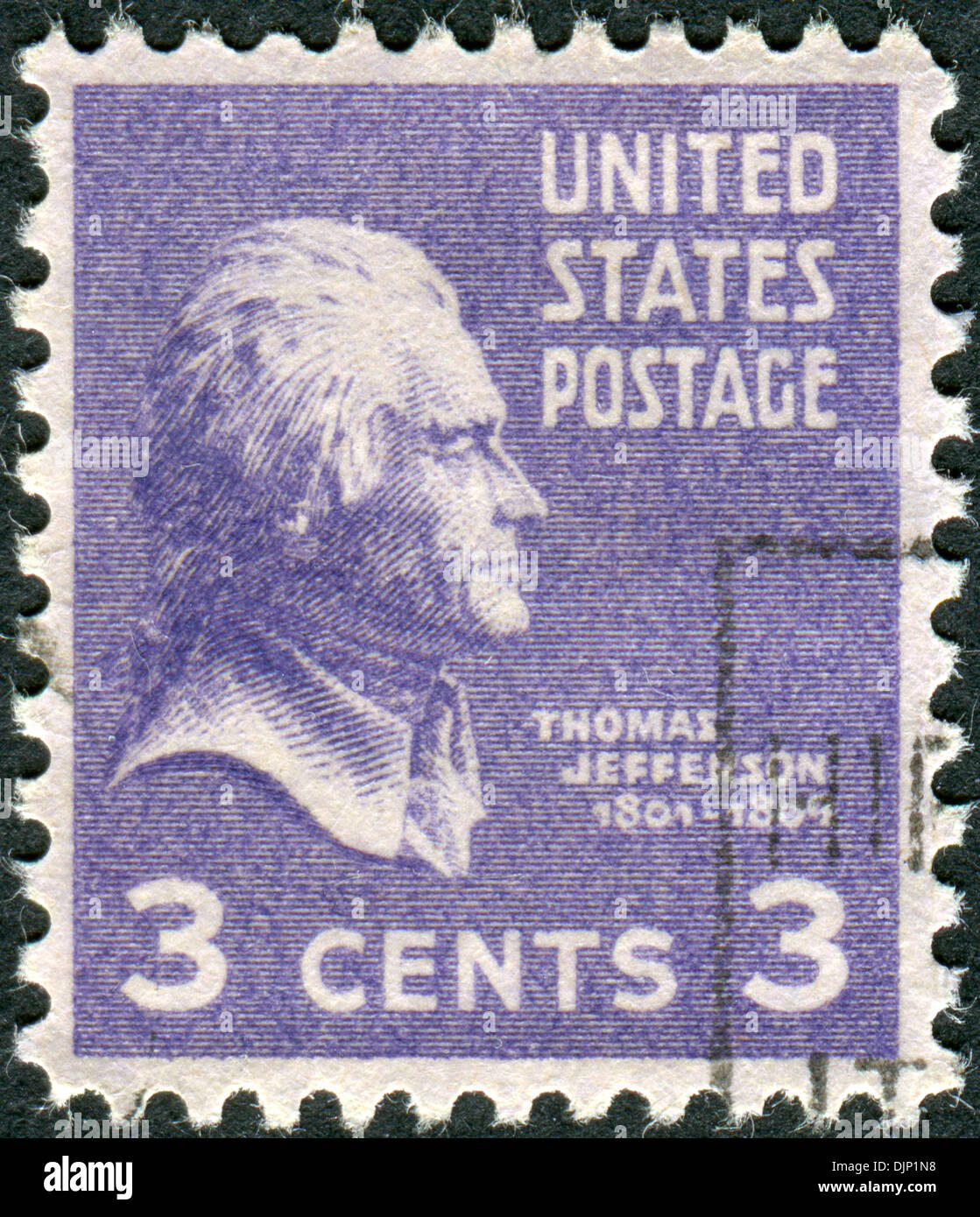 USA - CIRCA 1938: Postage stamp printed in the USA, a portrait 3th ...