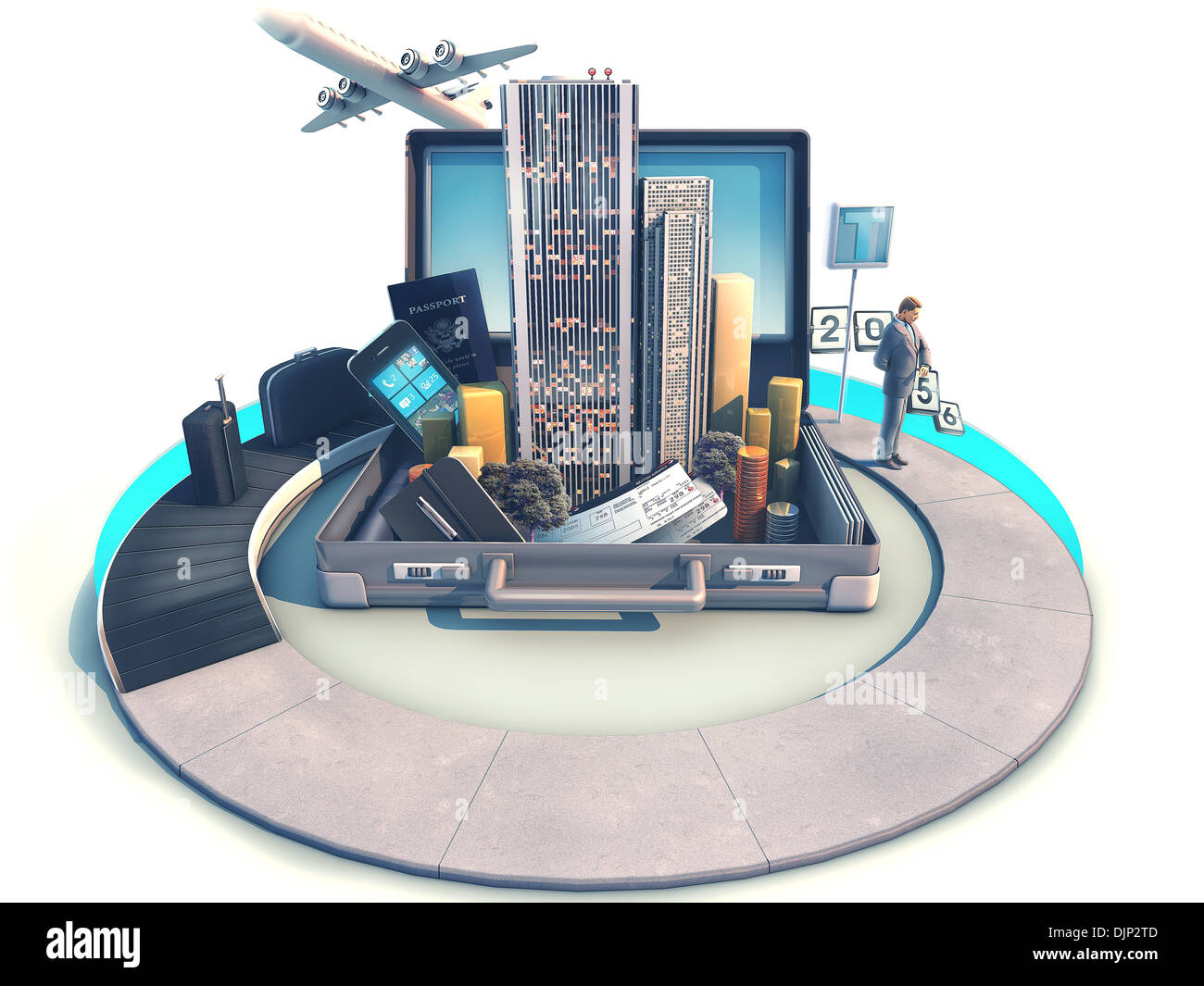 Illustration buildings briefcase hi-res stock photography and images ...